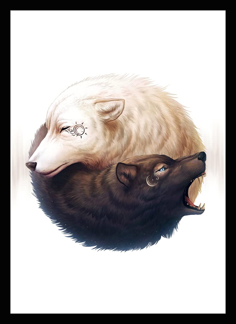 MTG Sleeves 50 MTG Standard Card Sleeves Deck Protector - Ying Yang Wolves