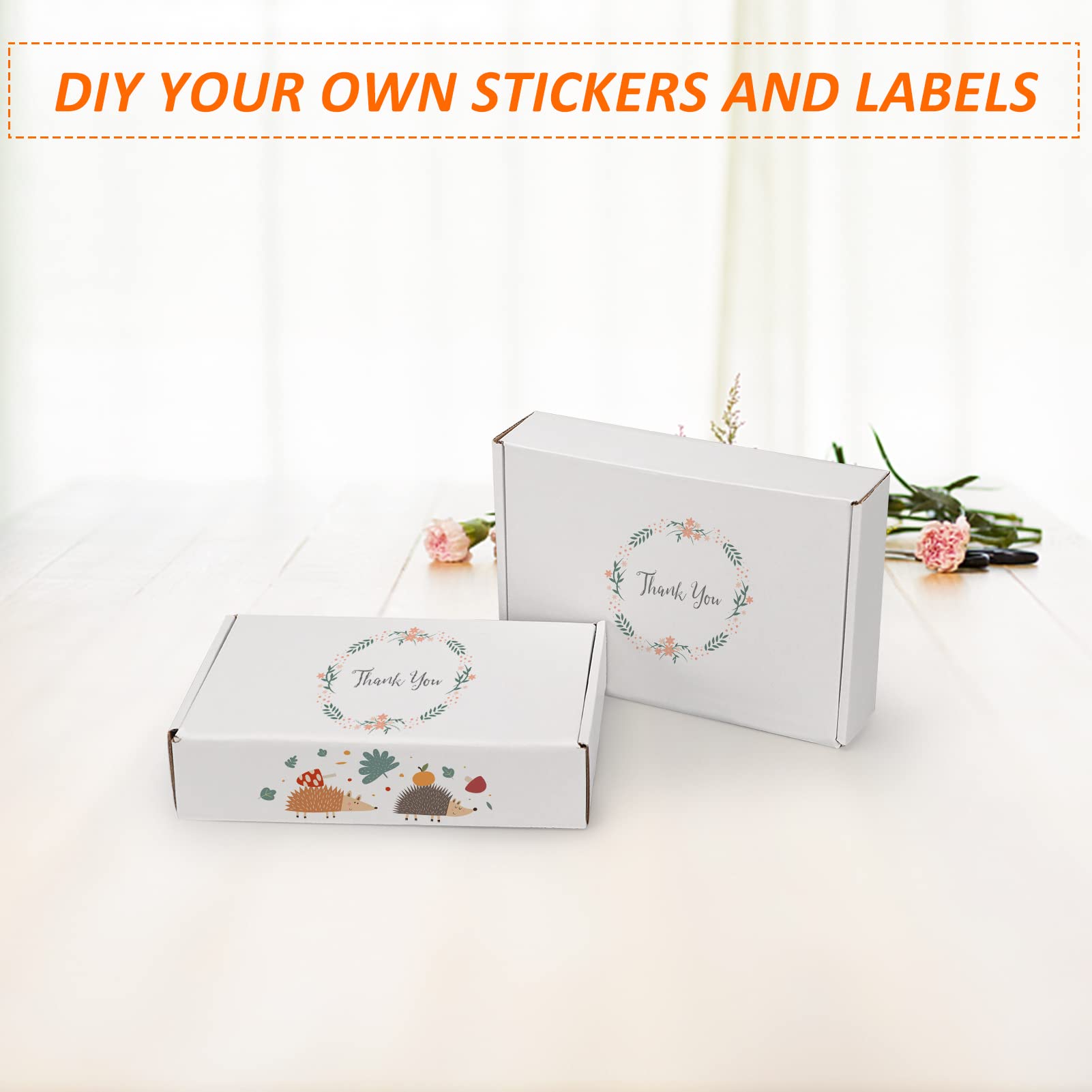 HORLIMER 9x6x2 inches Shipping Boxes Set of 25, White Corrugated Cardboard Box Literature Mailer