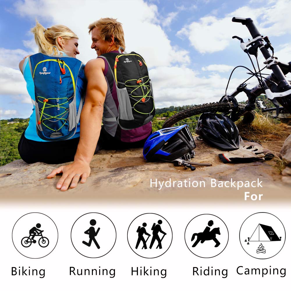 Hydration Backpack, Lightweight Hydration Pack, Water Backpack Pack with 2L Hydration Water Bladder , Suitable for Men Women Kids Biking,Hiking,Camping, Cycling, Running, and Music Festival(Blue)