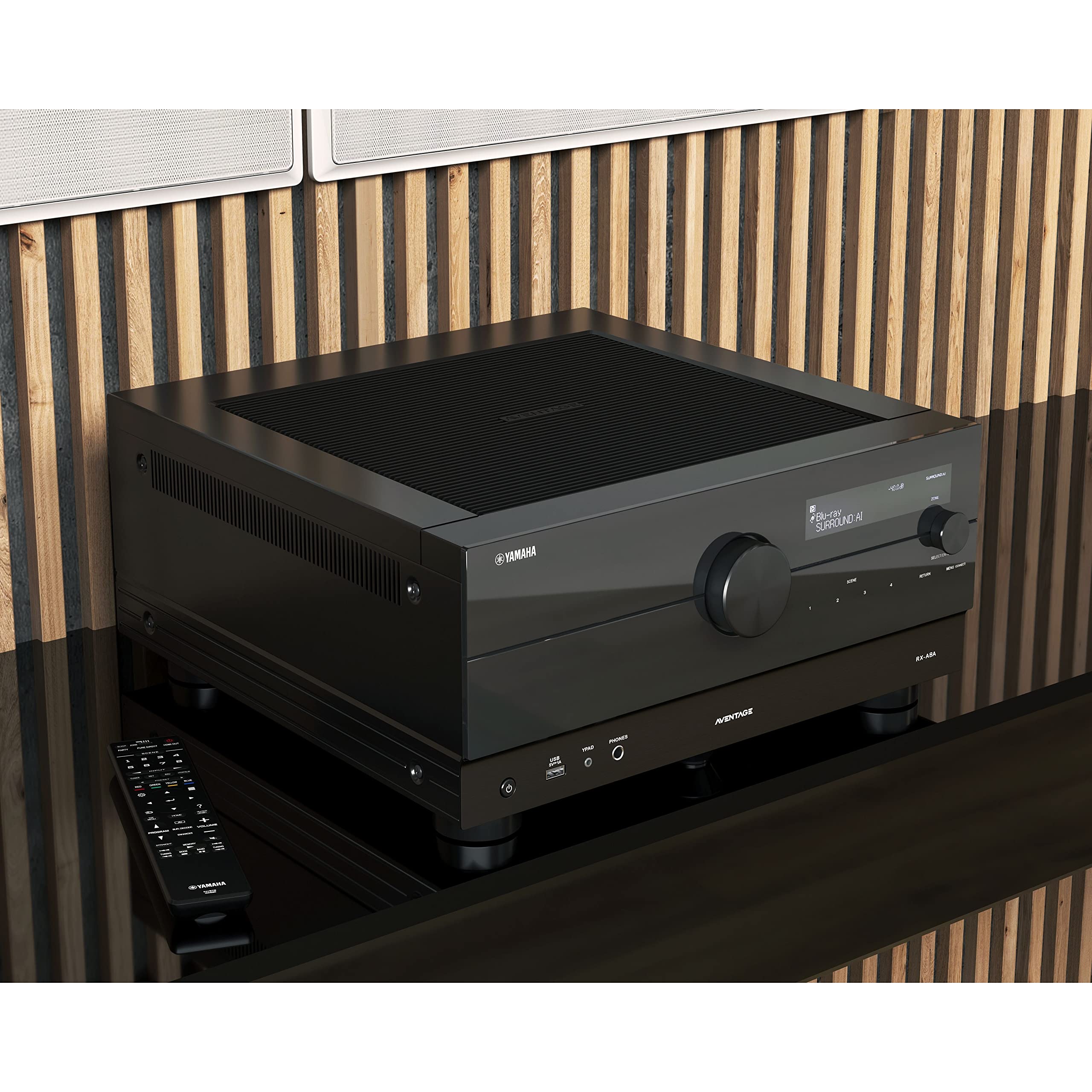 Yamaha RX-A8A AVENTAGE 11.2 Channel AV Receiver Bundle with 2m 8K Ultra High Speed HDMI Cable