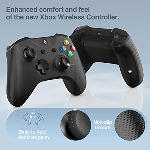 JORREP Xbox Controller Wireless for All Xbox One Models, Xbox Series X/S Console, PC Windows 7/8/10, Xbox Wireless Gamepads, Video Games Controller with Audio Jack, Black