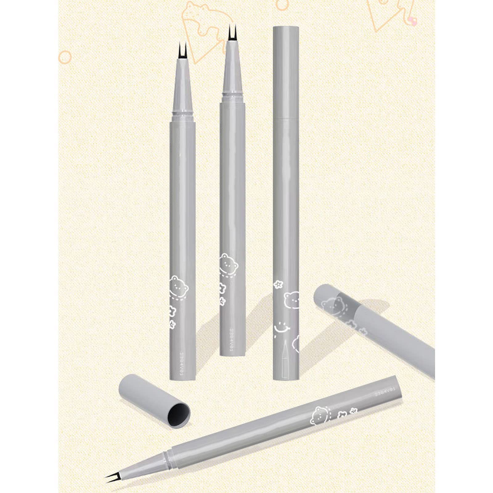 HYOIIO Double Tip Lower Eyelash Pencil, Waterproof Anti-Smudge Lashes Pencil, Natural Lower Eyelashes Liquid Pen Waterproof Liquid Eyeliner Pen Super Slim Eye Liner