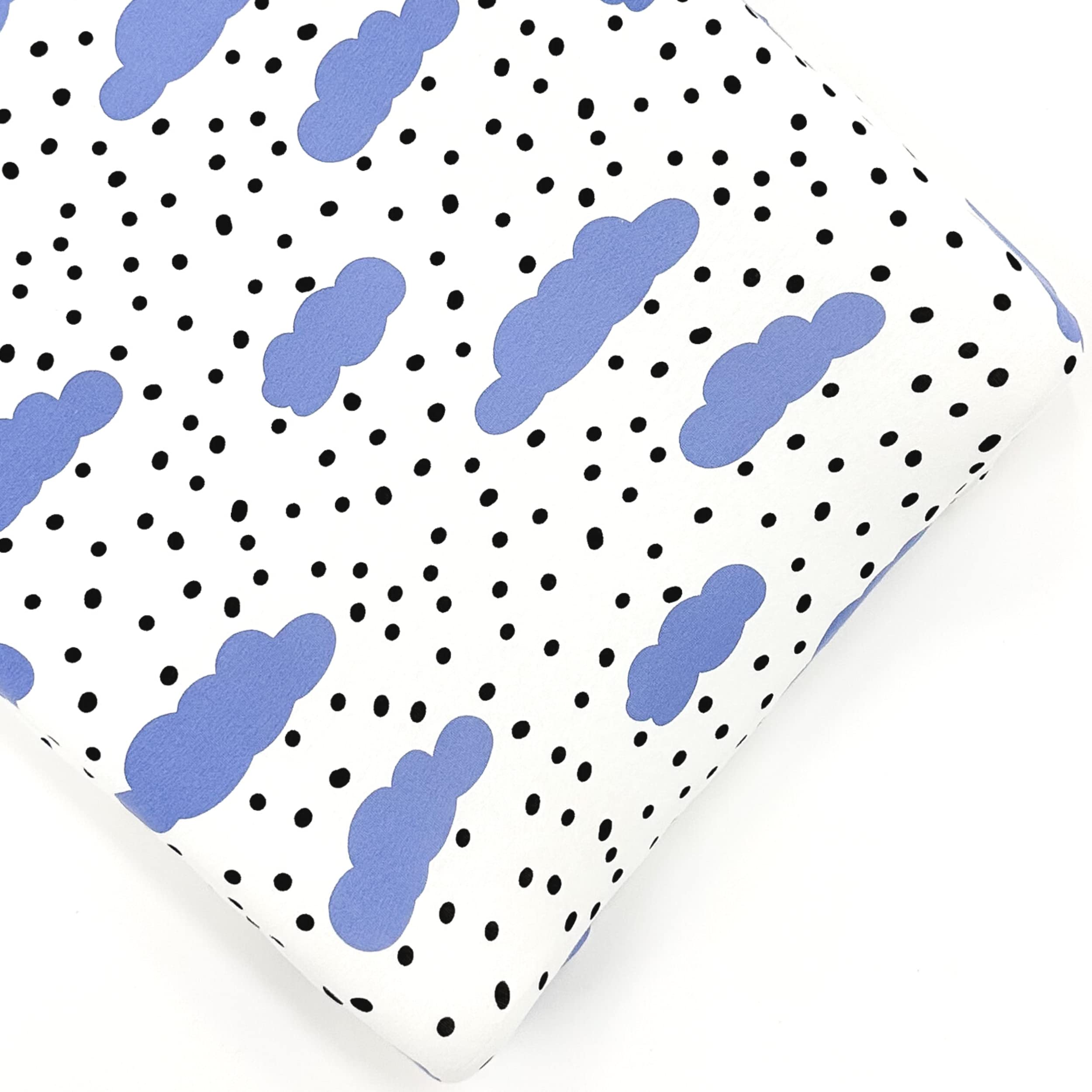 Norani Baby Changing Pad Cover | Softest Organic Cotton | Diaper Changing Pad Cover | Fitted | Infant and Toddler | Nursery | Happy Blue Clouds
