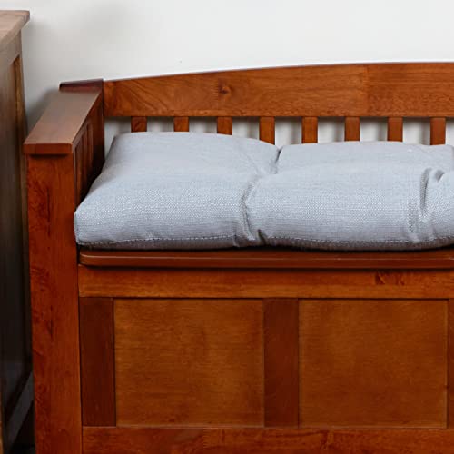 Klear Vu The Gripper Omega Non-Slip Tufted Bench Cushion for Indoor Furniture, Entryway Storage, Bay Window, Corner Nook or Piano Seat, 43 Inches, Gray