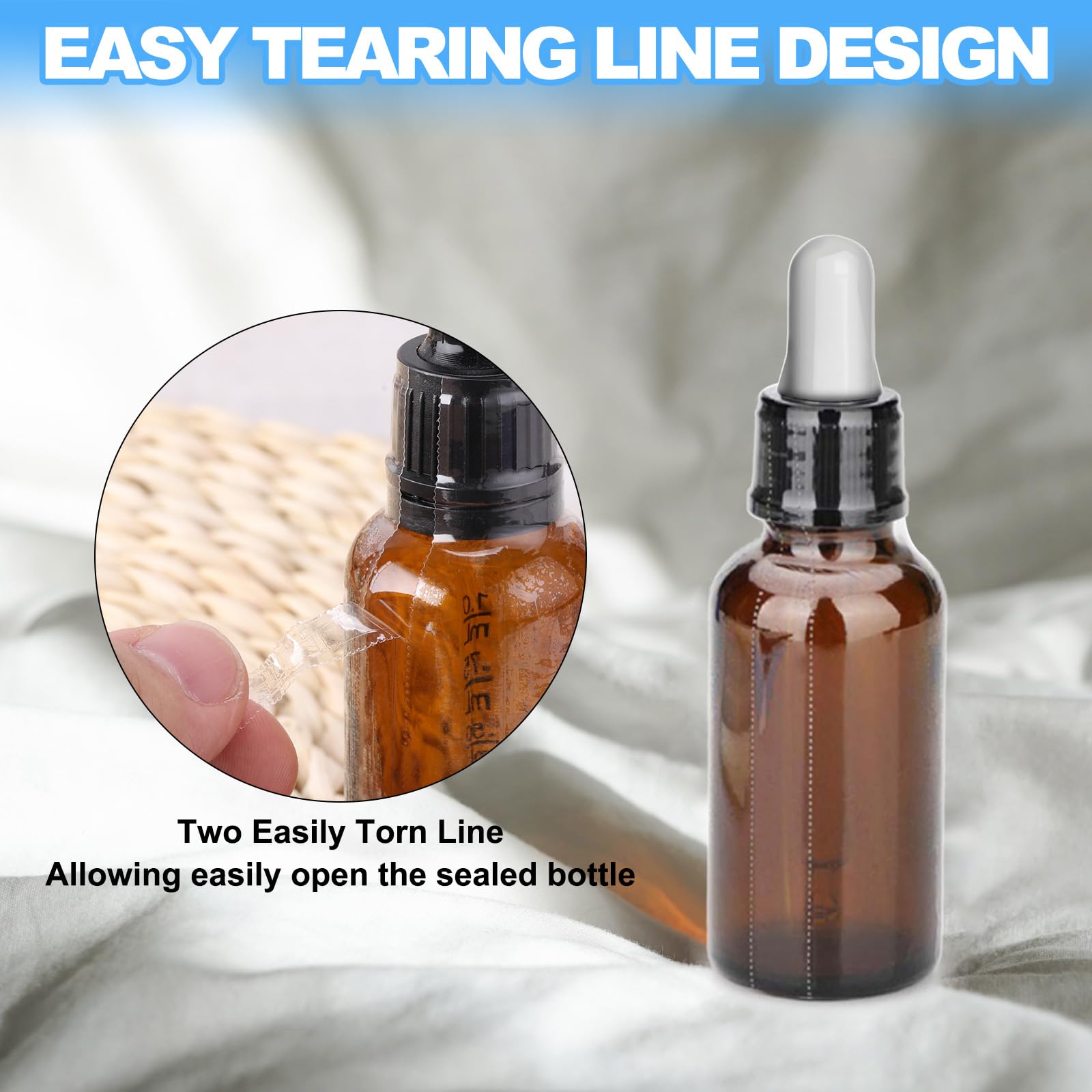 PATIKIL 115x56mm PVC Perforated Shrink Bands, 100Pcs 0.05 mm/2 Mil Thickened Heat Shrink Seal Wrap Fit for 2.5"-2.75" Cap Diameter Essential Oil Bottles Jars Cans Tin, Clear