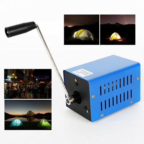 Multifunction Generator 20W High Power Manual Dynamo Hand Crank Charger Generator USB Generator Charging Emergency Generator Portable Blue Manual Hand Crank Generator For Travel Camping Hiking Survial