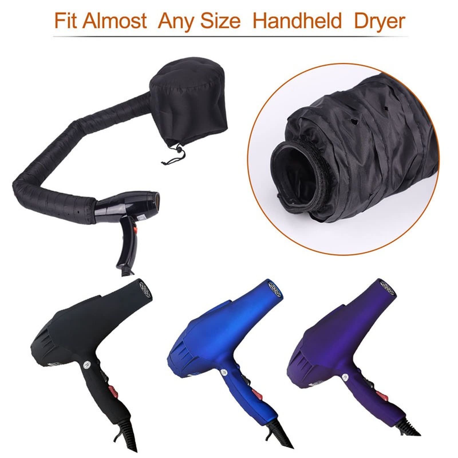 Portable Soft Hair Drying Cap Bonnet Hood Hat Womens Blow Dryer Home Dry Hair Cap Hairdressing Salon Supply Adjustable Accessory (Silver)