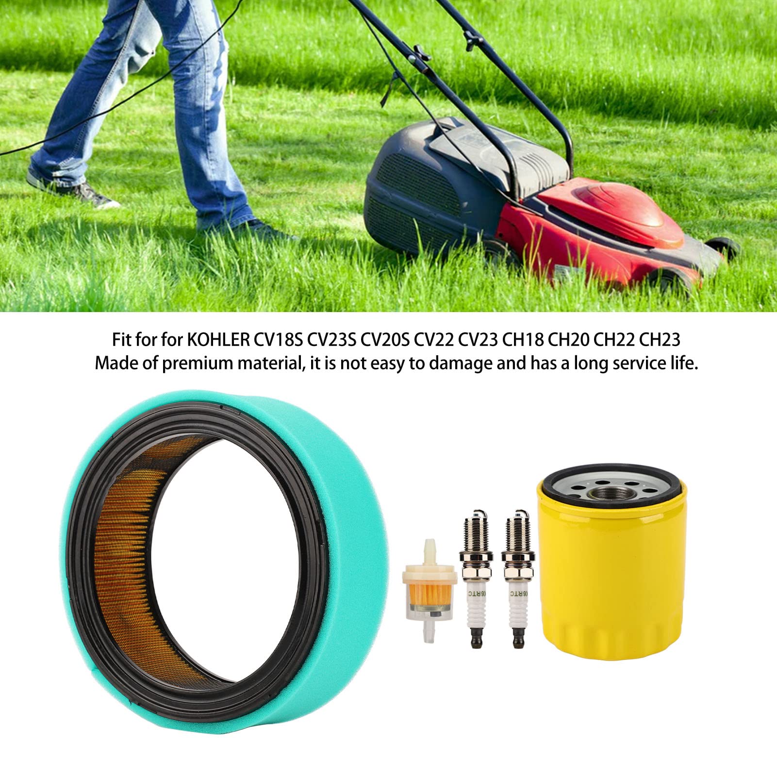 Lawn Mower Air Filter Kit,for KOHLER CV18S CV23S CV20S CH22 CH23 Air Filter Fuel Set Lawn Mower Replacement Parts