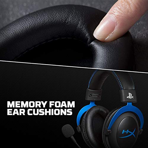 HyperX Cloud - Official Playstation Licensed Gaming Headset for PS4 with in-Line Audio Control, Detachable Noise Cancelling Microphone, Comfortable Memory Foam - Black (Renewed)