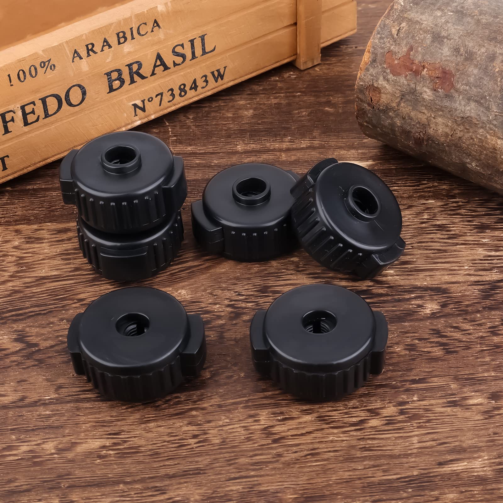 LUTER 6pcs Plastic Cymbal Nut 8mm, Black Cymbal Nut Quick Release Drum Cymbal Wing Nuts Cymbal Replacement Accessories for Percussion Instrument Part