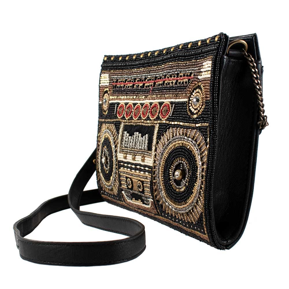 Mary Frances Dialed In Beaded Stereo Music Leather Crossbody Handbag, Multi