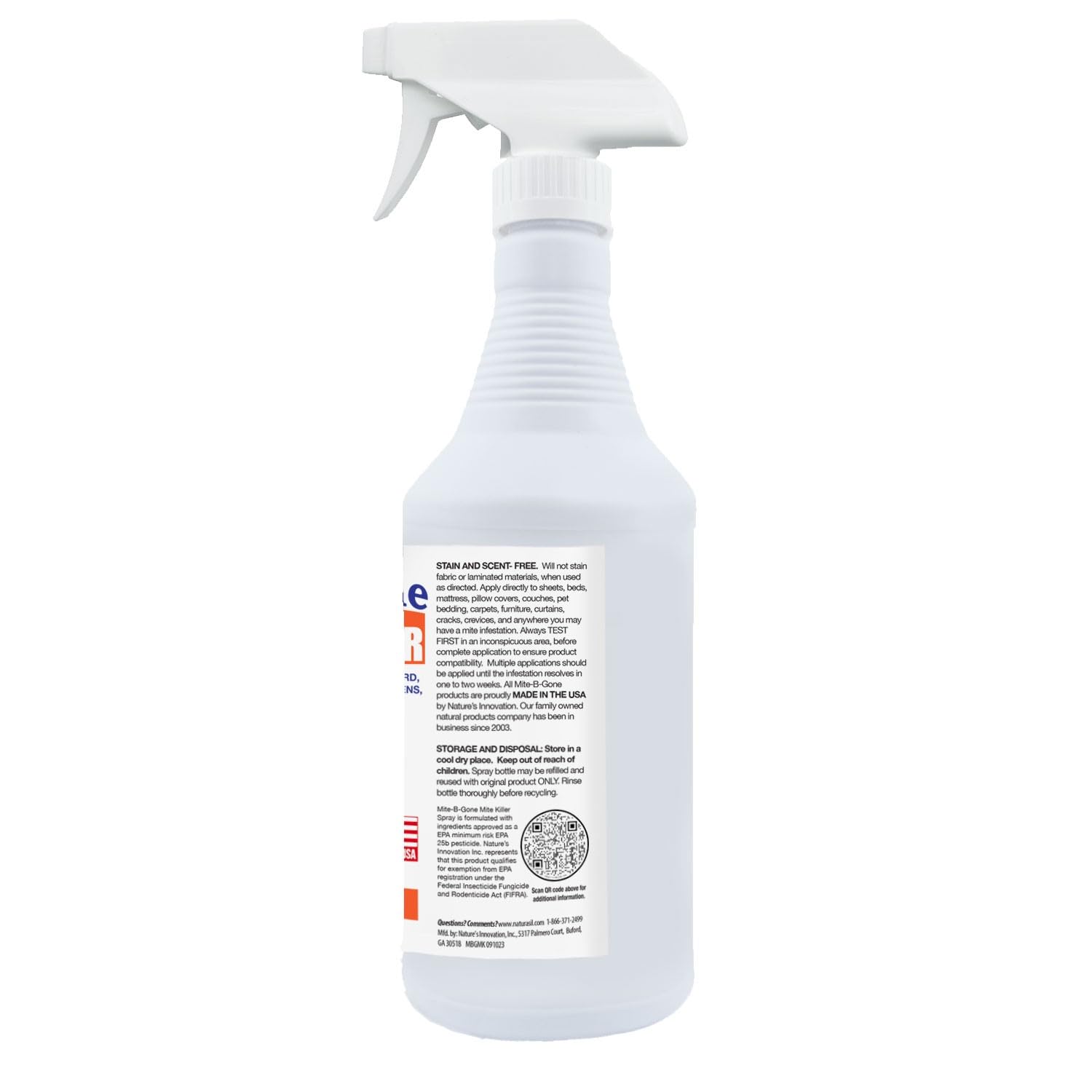 Mite Killer Spray by Mite-B-Gone β Kills Human Mites, Bird, Dust, Spider, Rat, Turkey, Carpet Mites. Treatment for Homes, Furniture, Bedding, Auto & Animals | Non-Toxic | Kid & Pet Safe | 16oz Spray