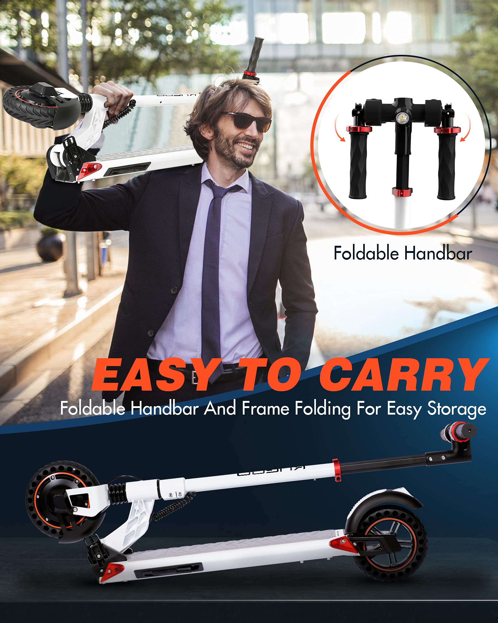 KUGOO Electric Scooter, Electric Scooter for Adults, 350W/15.5 MPH Pro Scooter, Scooter with Foldable Frame and Handle Bar, 8 Inches Tires, S1 PLUSBK