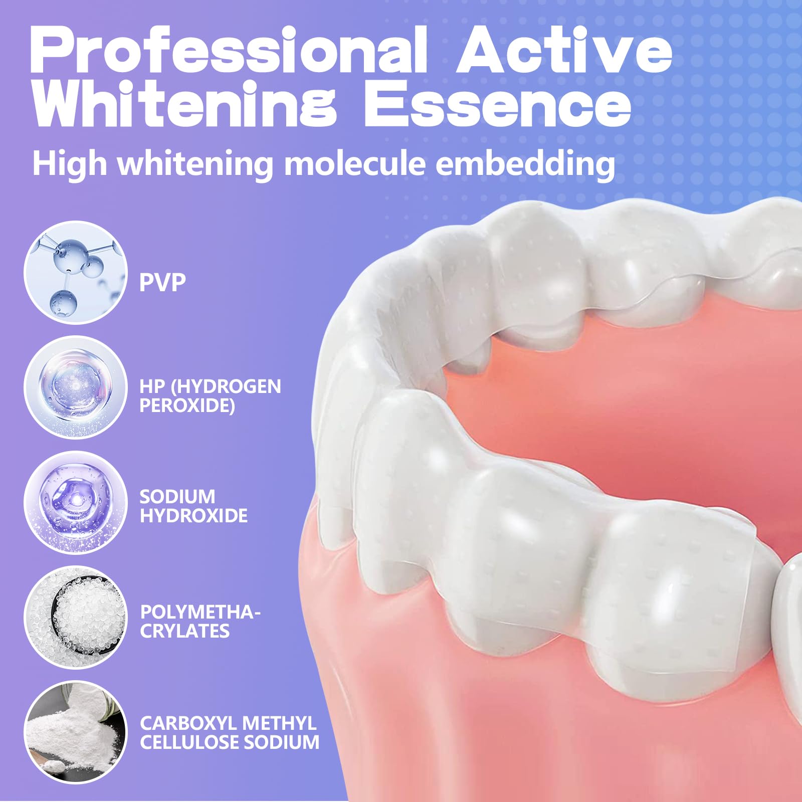 Natural Teeth Whitening Strips for Teeth Sensitive, Fast Remove Smoking, Coffee, Wine Stains, Dental Care Whitening Strips Kit, 28 Pcs Whitener Strips Mint Flavor