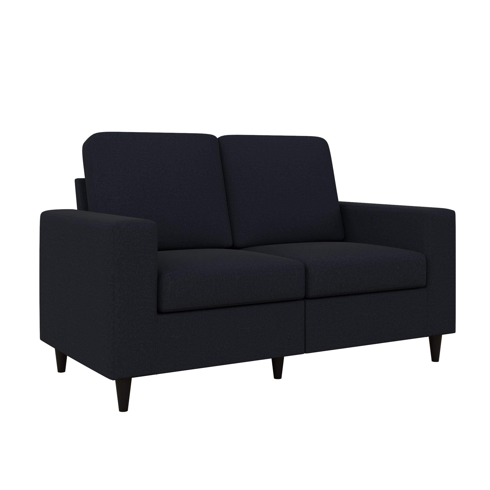 REALROOMS Coral Loveseat 2 Seater Upholstered Sofa, Green Velvet