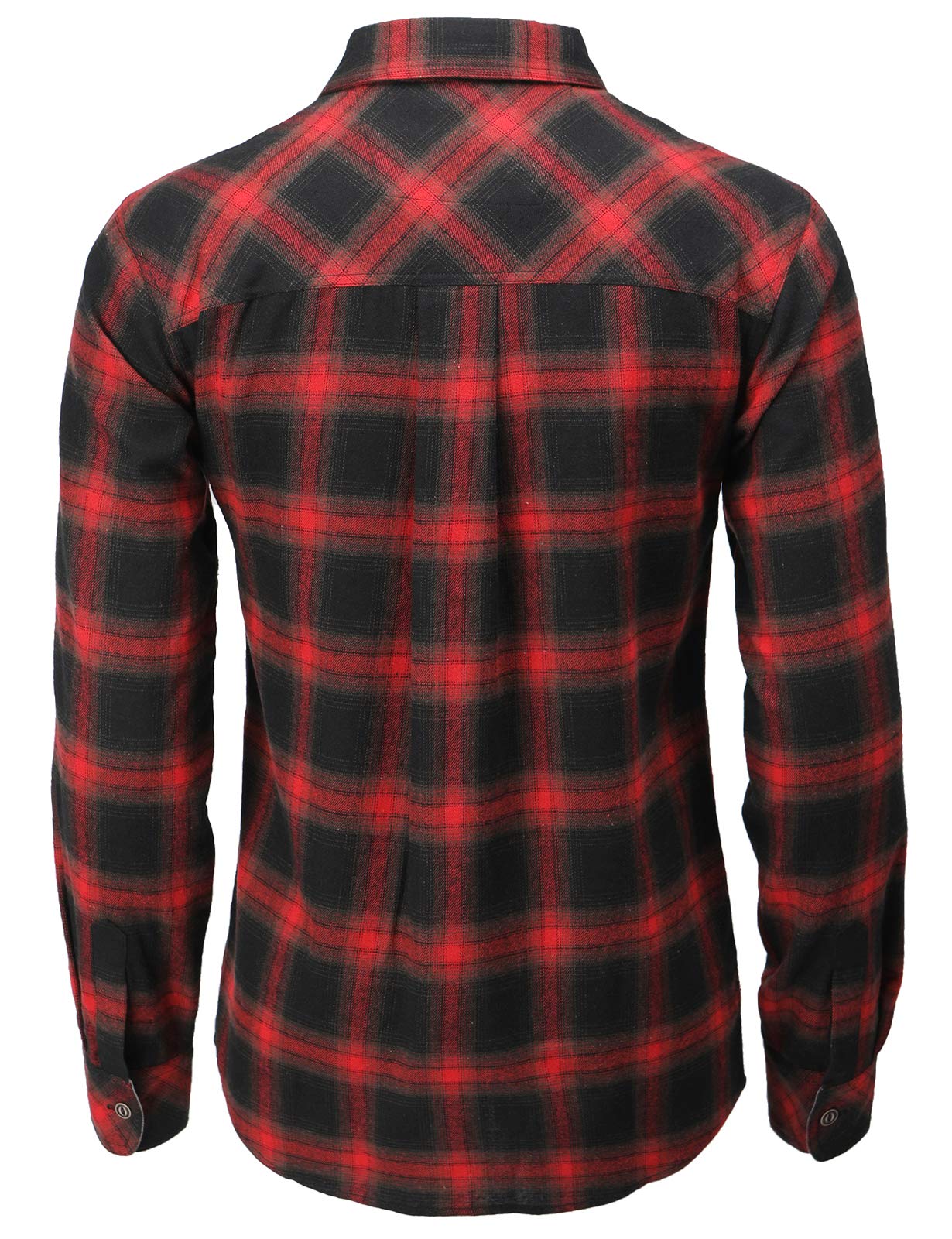 H2H Mens Casual Slim Fit Check Patterned Shirts Long Sleeve REDBLACK US S/ASIA M (CMTSTL144)