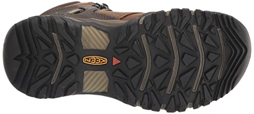 KEEN Women's Ridge Flex Mid Height Waterproof Hiking Boots, Safari/Custard, 8