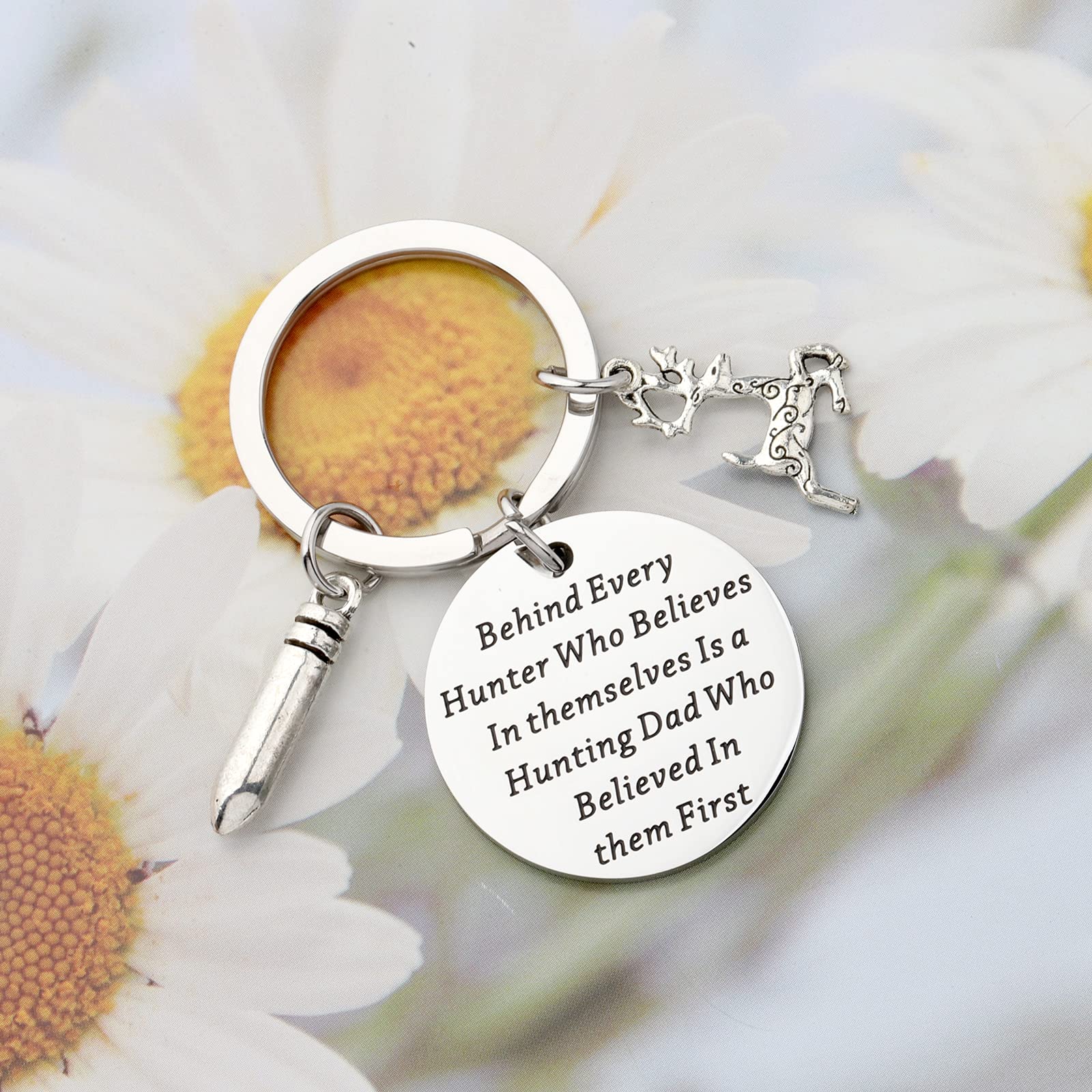 KUIYAI Hunter Gift Hunting Lovers Gift Bullet Deer Keychain Hunting Father Gift Father's Day Gift for Dad (hunter dad)