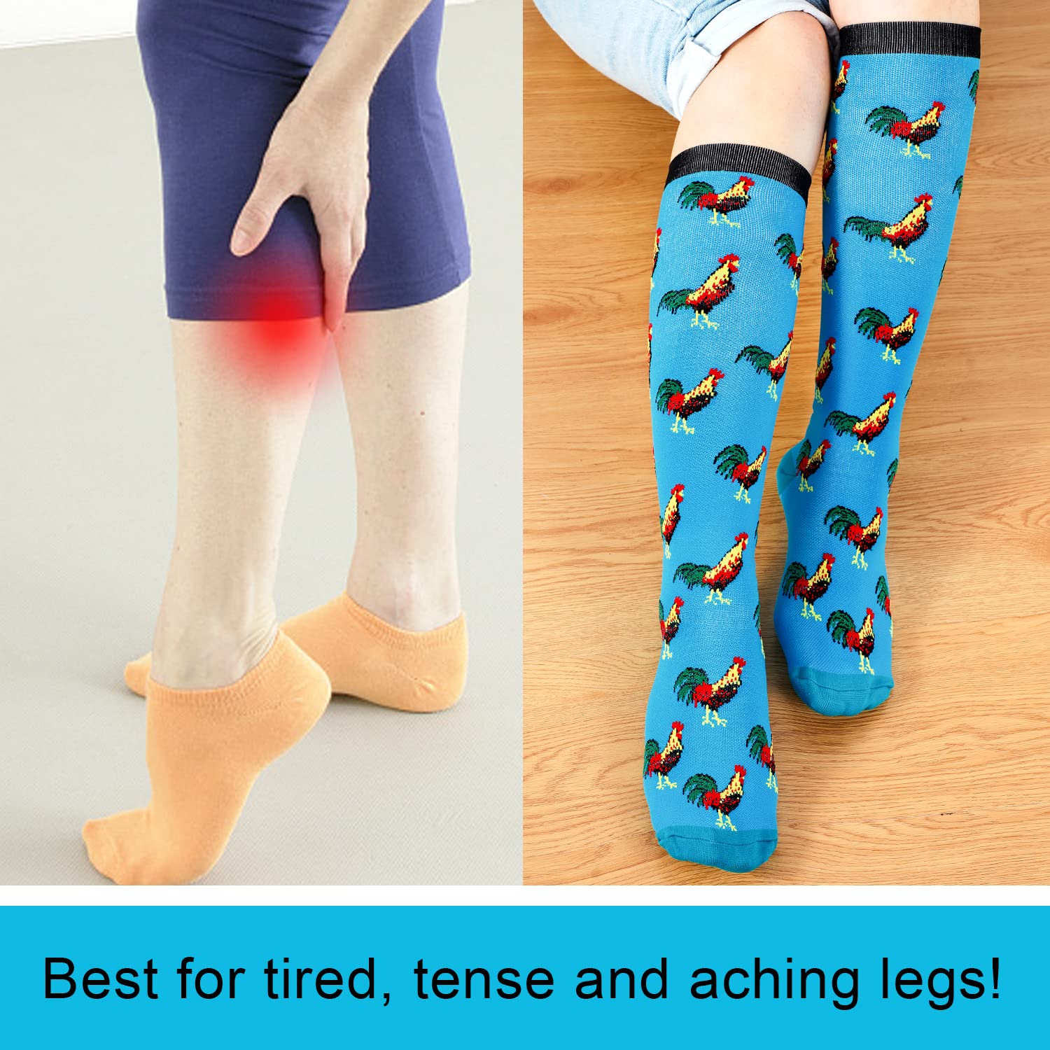 Junely Compression Socks for Women Shamrock Knee High Stockings for St Patricks Day Running Nurses Support Travel Pregnancy Irish Gifts White