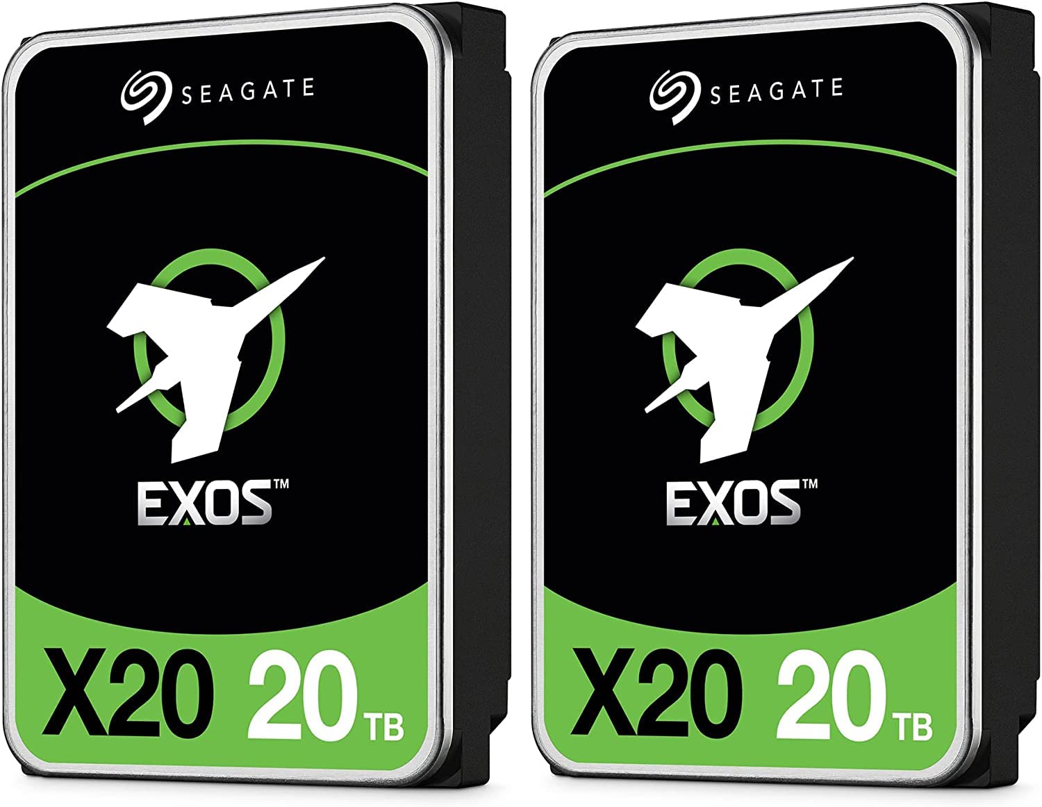 Seagate Exos X20 20TB SATA HDD SATA 6Gb/s 7200 RPM (ST20000NM007D) (2 Pack) (Renewed)