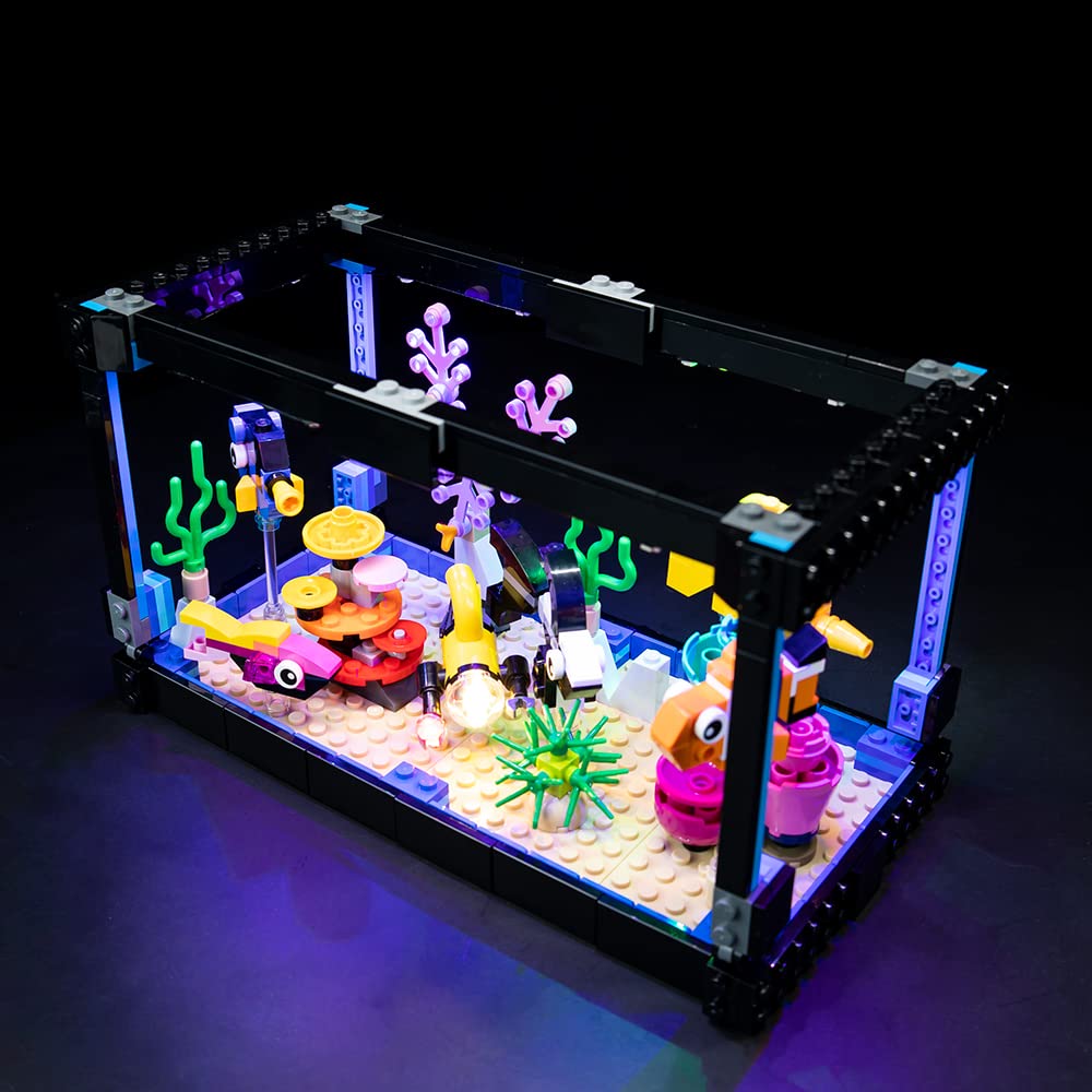 Lighting Kit for 31122 Creator Fish Tank Building Decor, Decoration LED Lights for Lego 31122 Building Blocks Model (Not Include The Lego Set)