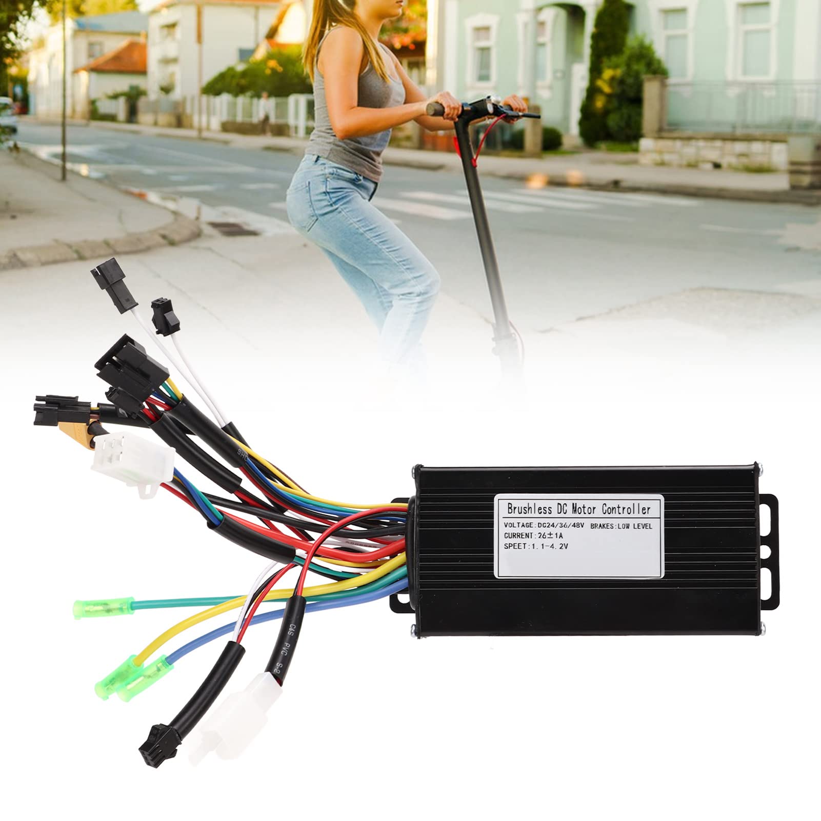 Keenso Electric Bike Controller Brushless Motor, 24V 36V 48V 500W 750W 3 Mode Sine 26A Modified Accessories