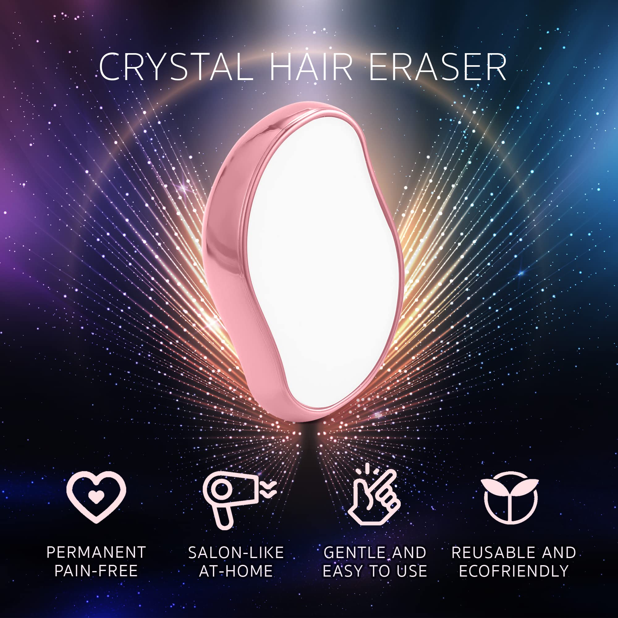 Painless Exfoliation Crystal Hair Removal Tool, Reusable & Washable-Pink