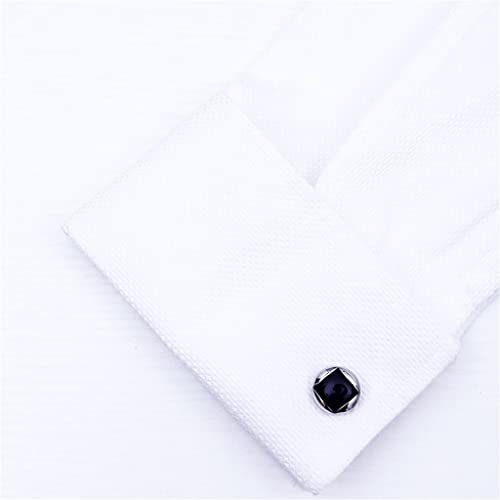 Men's Shirt Cuff Accessories Round Black Cuff Buttons Wedding Guest Shirt Cufflinks (Color : A, Size : 16 * 16mm) (A 16 * 16mm)