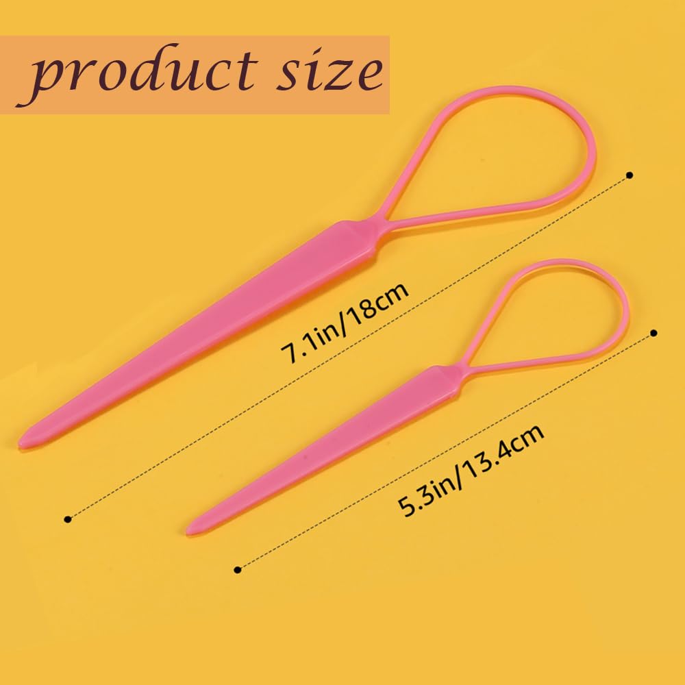 Hair Tail Tools,BEBEEPOO 2 Pairs Topsy Tail Tools Braid Accessories Ponytail Maker,French Braid Loop for Hair Styling,with 100pcs black Rubber Hair ties and 100pcs Clear Elastic Hair Bands