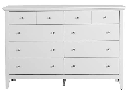 Glory Furniture Hammond 8 Drawer Dresser in White