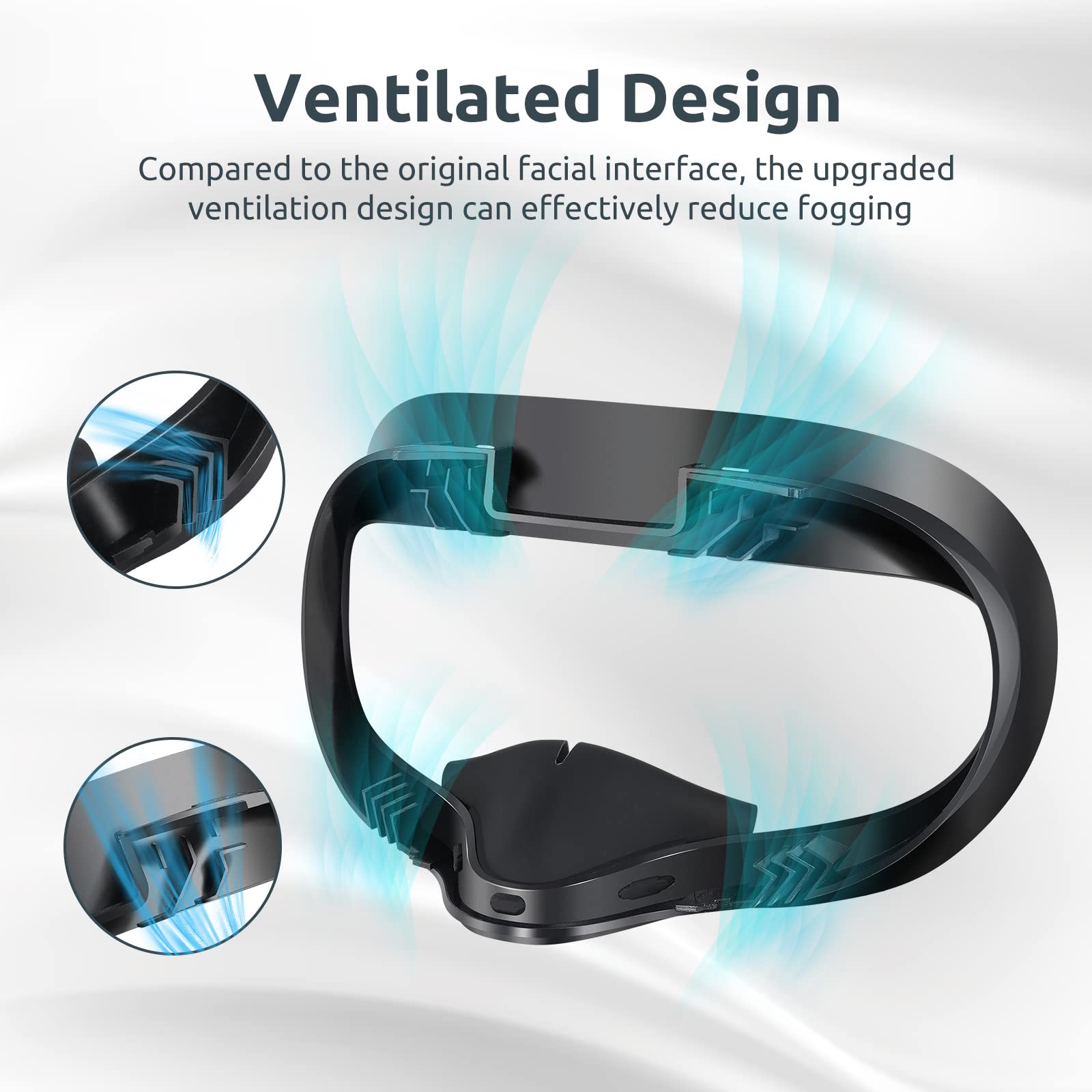 NVNV VR Face Cover Cushion for Oculus Quest 2 , Anti-fogging Facial Interface with Lens Protector , Nose Pad, Sweat-Proof Foam Cushion, VR Accessories Compatible with Meta Quest 2 Headset