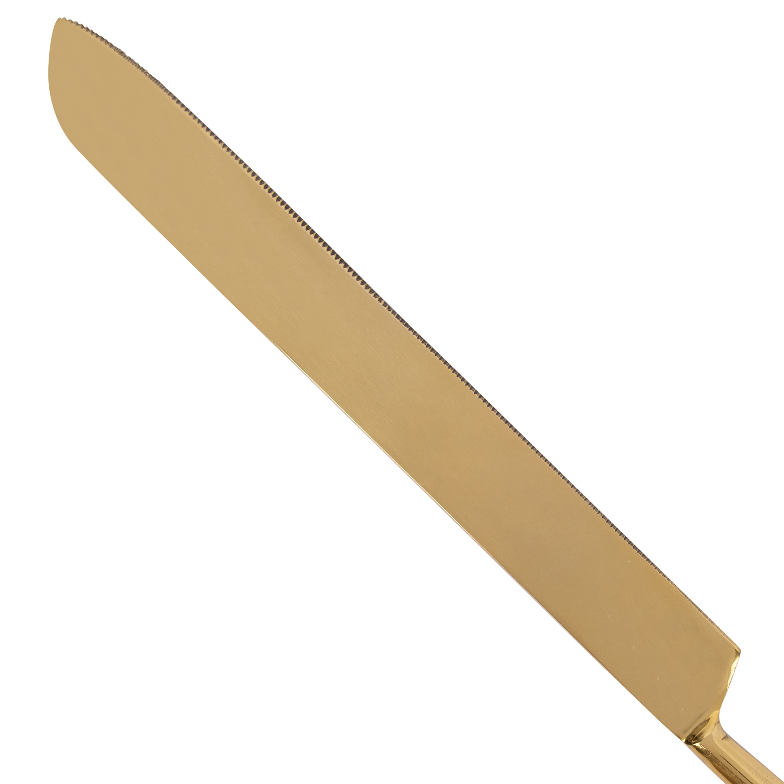 Koyal Wholesale Modern Cake Server Set - 2-Piece Gold Wedding Cake Cutter & Server With Handle