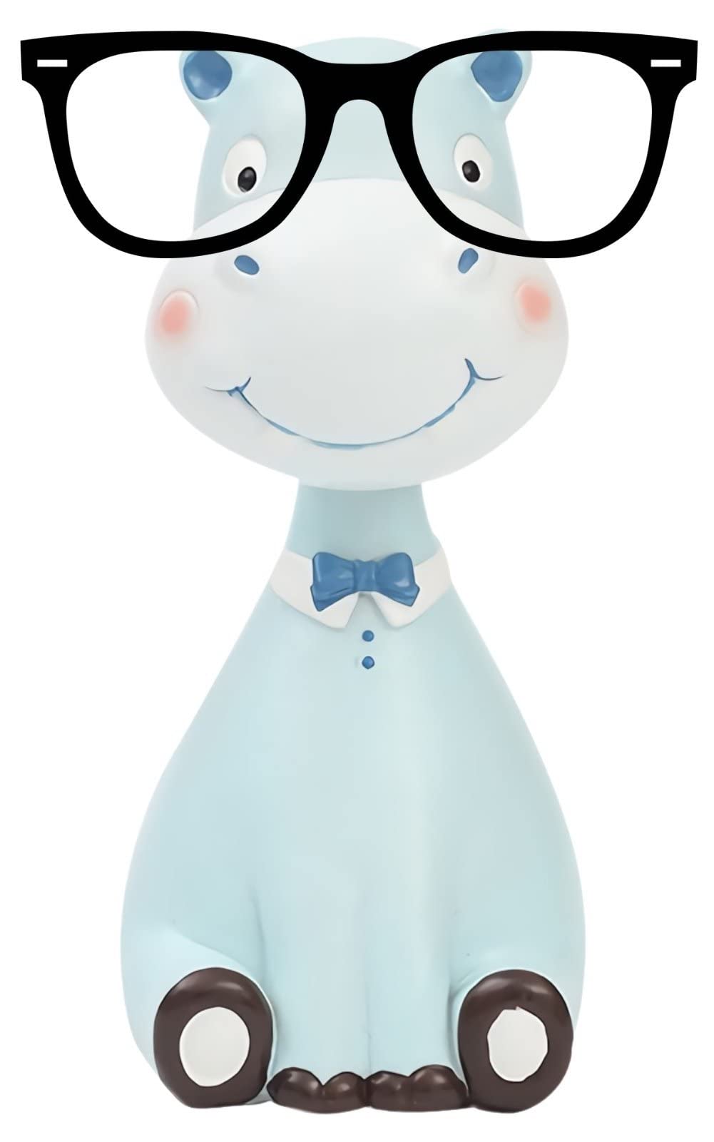 InsFigure Animal Eyeglass Holder Display Stands Desk Decor - Cute Pet Design Decoration Glasses Accessories (Hippo Blue)