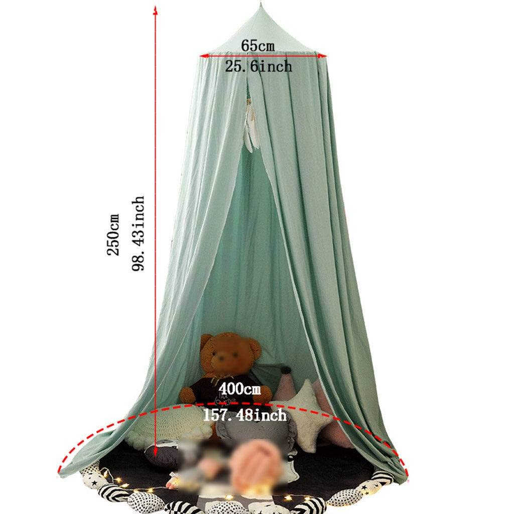 HUNOL Bedroom Decoration Bed Canopy,Polyester Princess Bed Curtain Blackout Dome Kids Teepee Installation Easy for The Baby Crib-Dark Blue