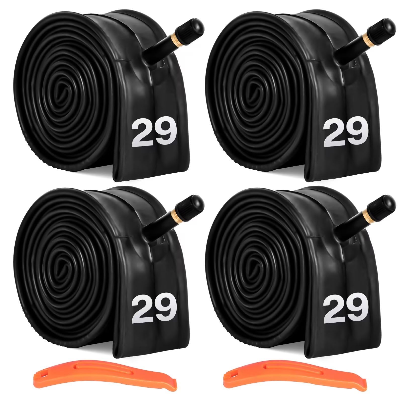 HAKULA MATATA 4 Pcs 29 Inch x 1.75-2.30 Bike Tube with AV 35 Valve Stem, MTB Bicycle Butyl Inner Tube Replacement for Mountain Bikes, 4Packs (Schrader Valve 35mm)
