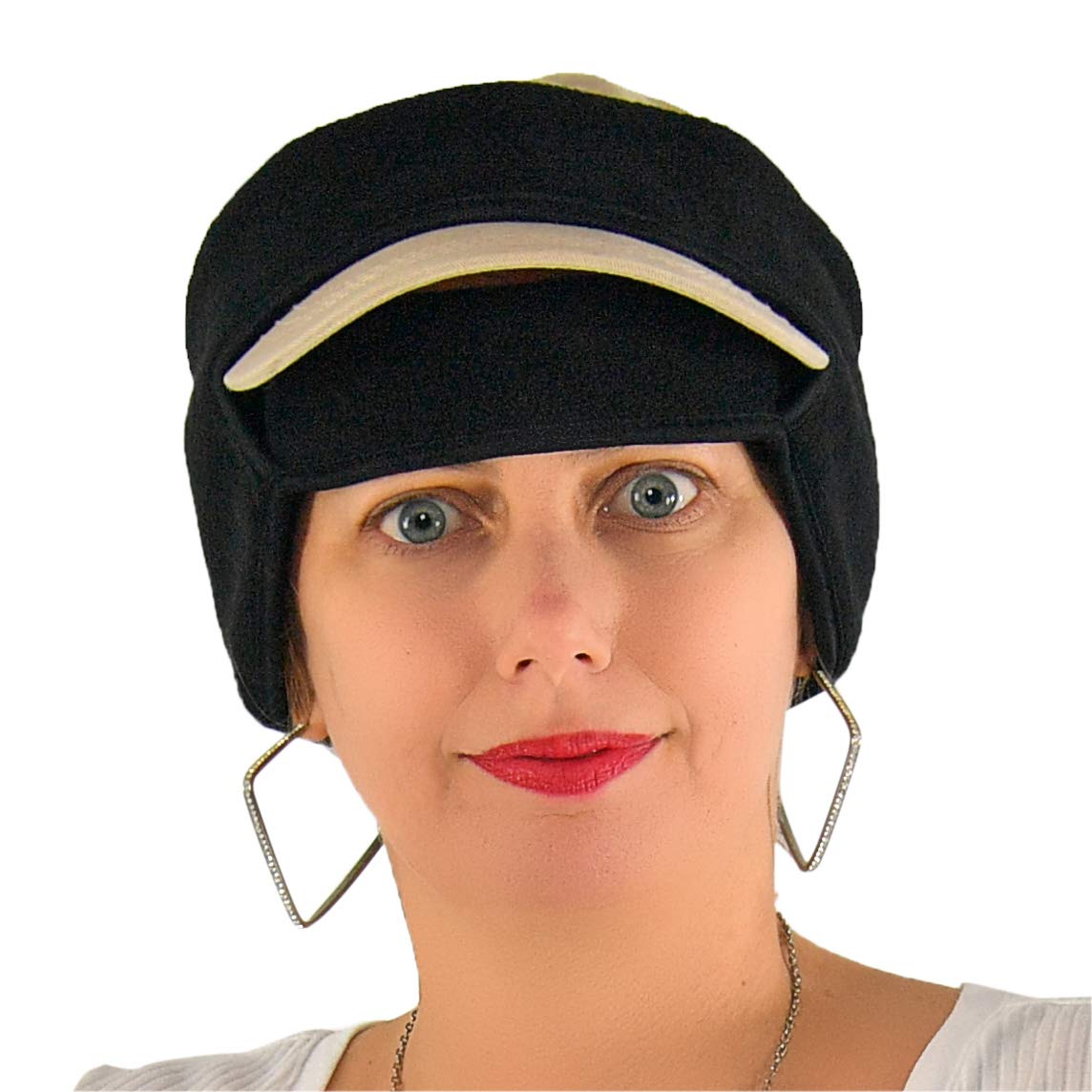 Home-X Windproof Fleece Cap Ear Band, Fleece Earmuffs for Winter Weather Protection, Ear Warmer Headband-Black