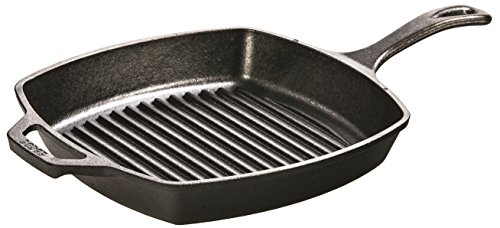 Lodge 15 Inch Cast Iron Skillet and 10.5-inch Square Grill Pan Bundle