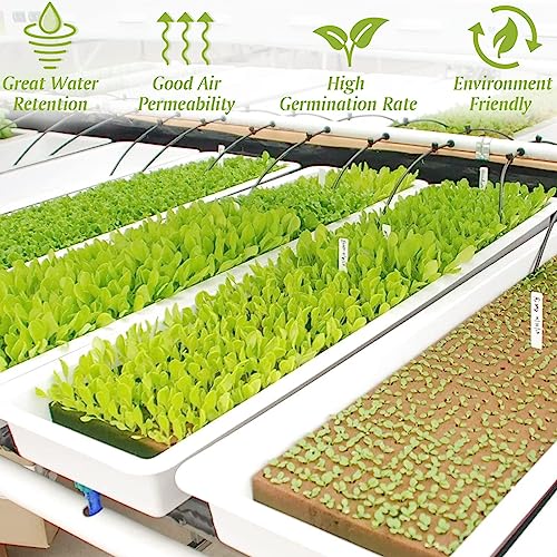 Halatool 1 Inch Rockwool Cubes Garden Rock Wool Stonewool Grow Cubes Starter Plugs for Hydroponics Soilless Cultivation Seedlings Cuttings Clone Plants Germination Start (2 Sheets, 100 Plugs in Total)