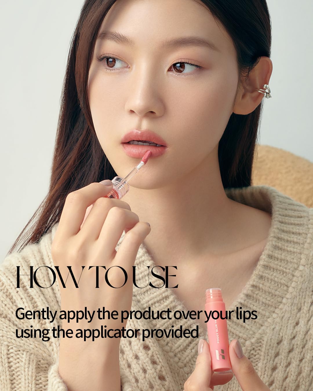 HOLIKA HOLIKA Foggy Blur Tint - Lightweight Airy Lip Makeup with Sheer Soft Color, Buildable Formula, Moisture & Silky Blur Fit, Pink Fruit Complex & Hyaluronic Acid, 0.14 fl.oz. (06 DOOZY)