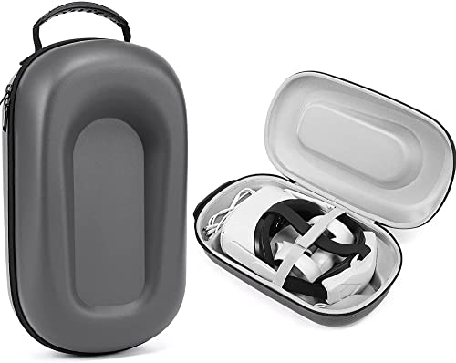 MengK Carrying Case for Oculus Quest 2 Compatible with Strap, Hard Case Lightweight Design for Easy Portability and Travel
