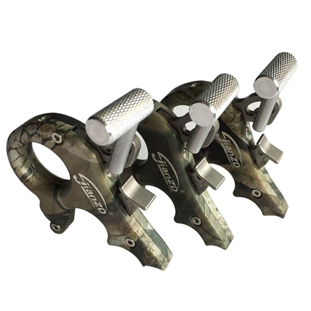 JIANZD Compound Bow Release 3/4Finger 360° Rotatable Aluminum Alloy Archery Trigger Synapse Hammer Throw Release Assistant (Cable Slide)