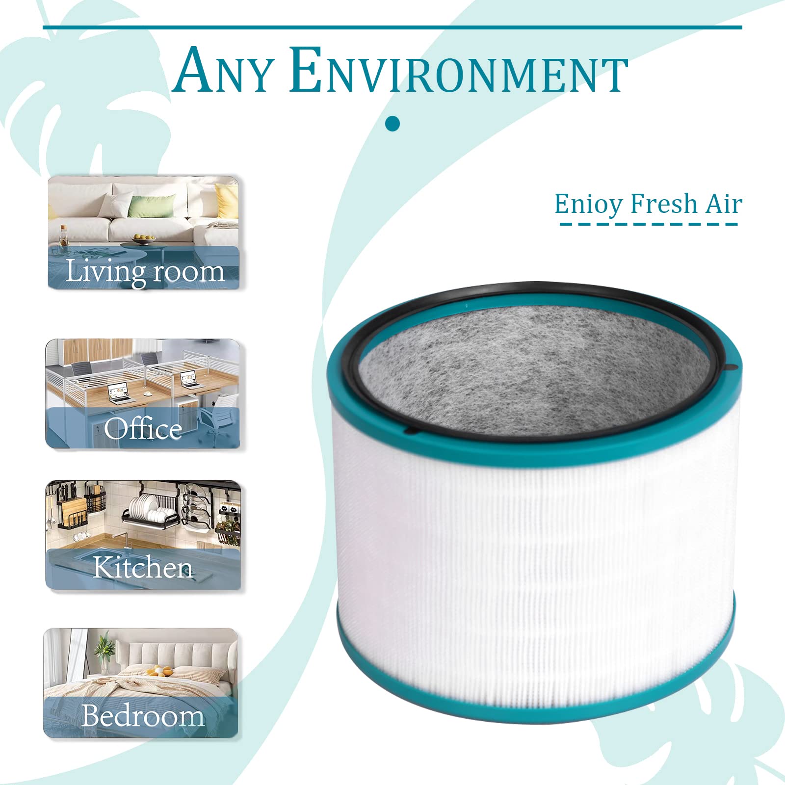 LOTCDVOE Air Purifier Filter Replacement Compatible with Dyson HP00,HP01,HP02,HP03,DP01,DP03,Desk Purifiers - Premium HEPA Activated Carbon Part No. 968125-03 (White 2 Packs)