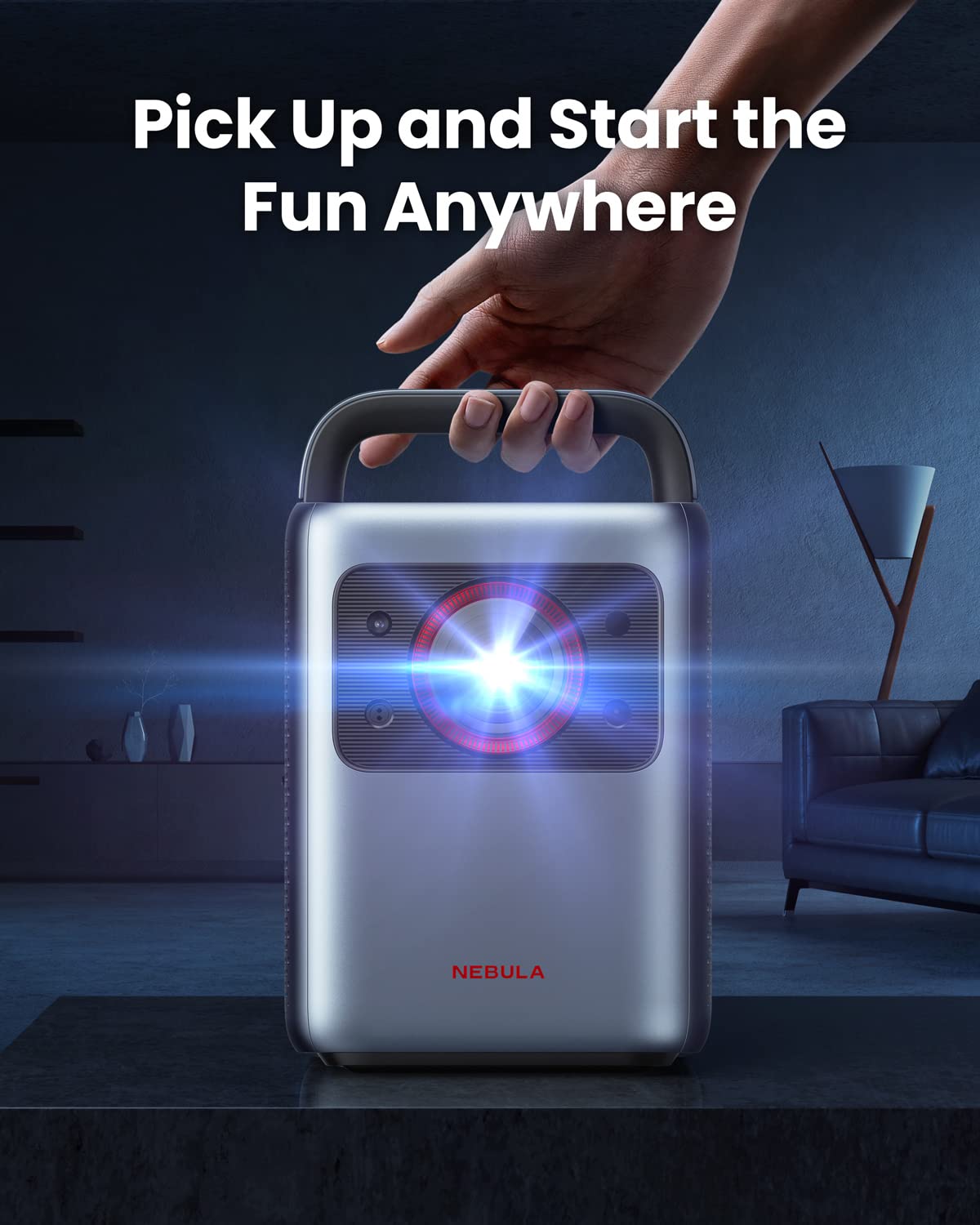 NEBULA Cosmos Laser 1080P Projector with Nebula 100-Inch Projector Screen for Home, Office, and Classroom