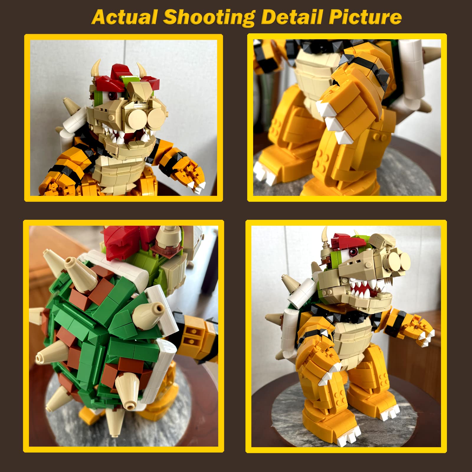 MOCREAR Super The Mighty Bowser Building Toy Set,Collectible Gift for Adult Fans (1342Pieces),3D Creative Bricks Stacking Blocks, Mighty Bowser Stacking Blocks Collectible Gift (Bowser)