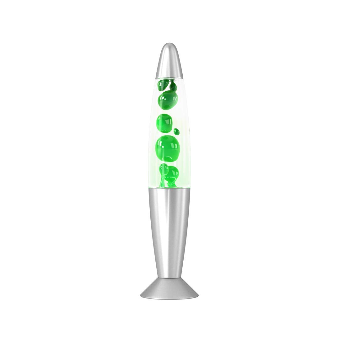 Irvy Motion Lamp - Beautiful Liquid Entertaining Tabletop Lamp for Adults and Kids - 13.5 Inches White Clear Liquid with Silver Base Decorative Lights, Gift for Christmas and Birthday (Green)