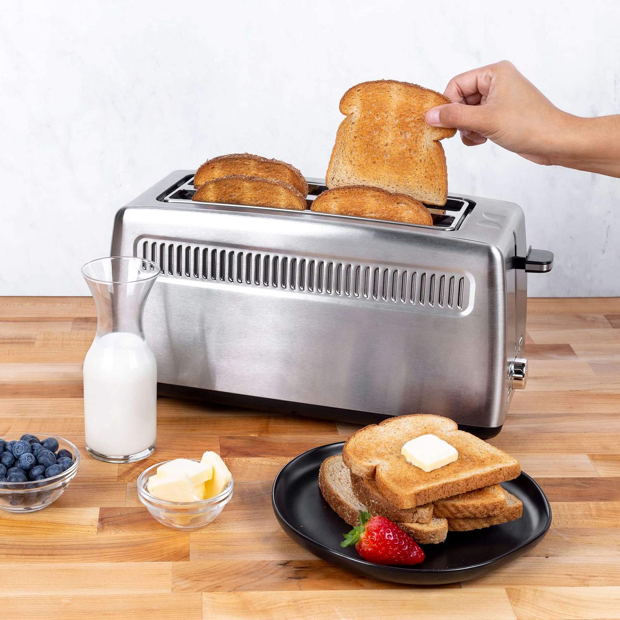 Kalorik 4-Slice Long-Slot Toaster, Stainless Steel