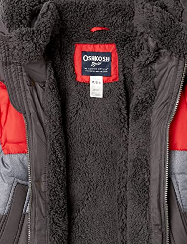 OshKosh B’gosh Boy's Hooded Baby Winter Coat, Grey, 4 Years