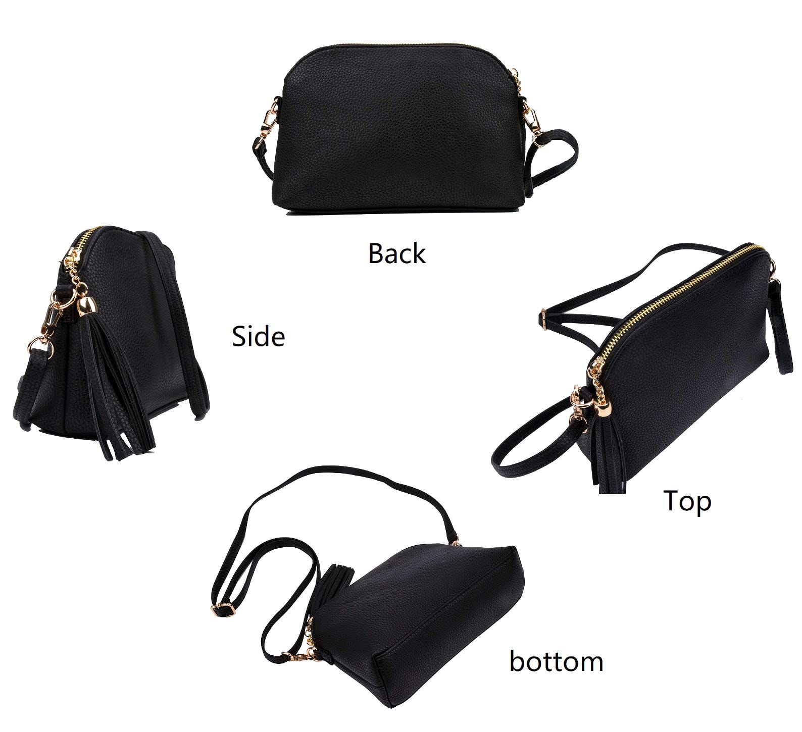 Jiaruo Casual Small Soft PU Leather CrossBody Bag For Women Tassel Design Shoulder Handbag And Purses (White)