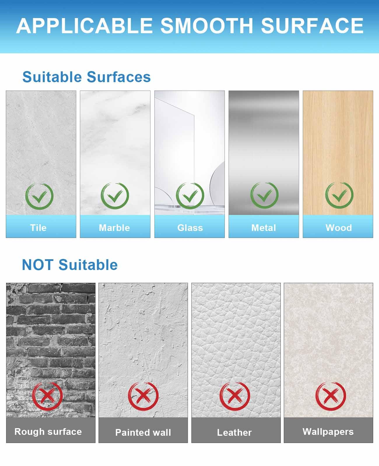 SINBOYA 14 Pack Shower Caddy Adhesive Sticker Replacement,No Drilling Shower Shelf Adhesive Hooks Strips for Shower Caddy/Bathroom Shelves/Soap Holder/Kitchen Racks
