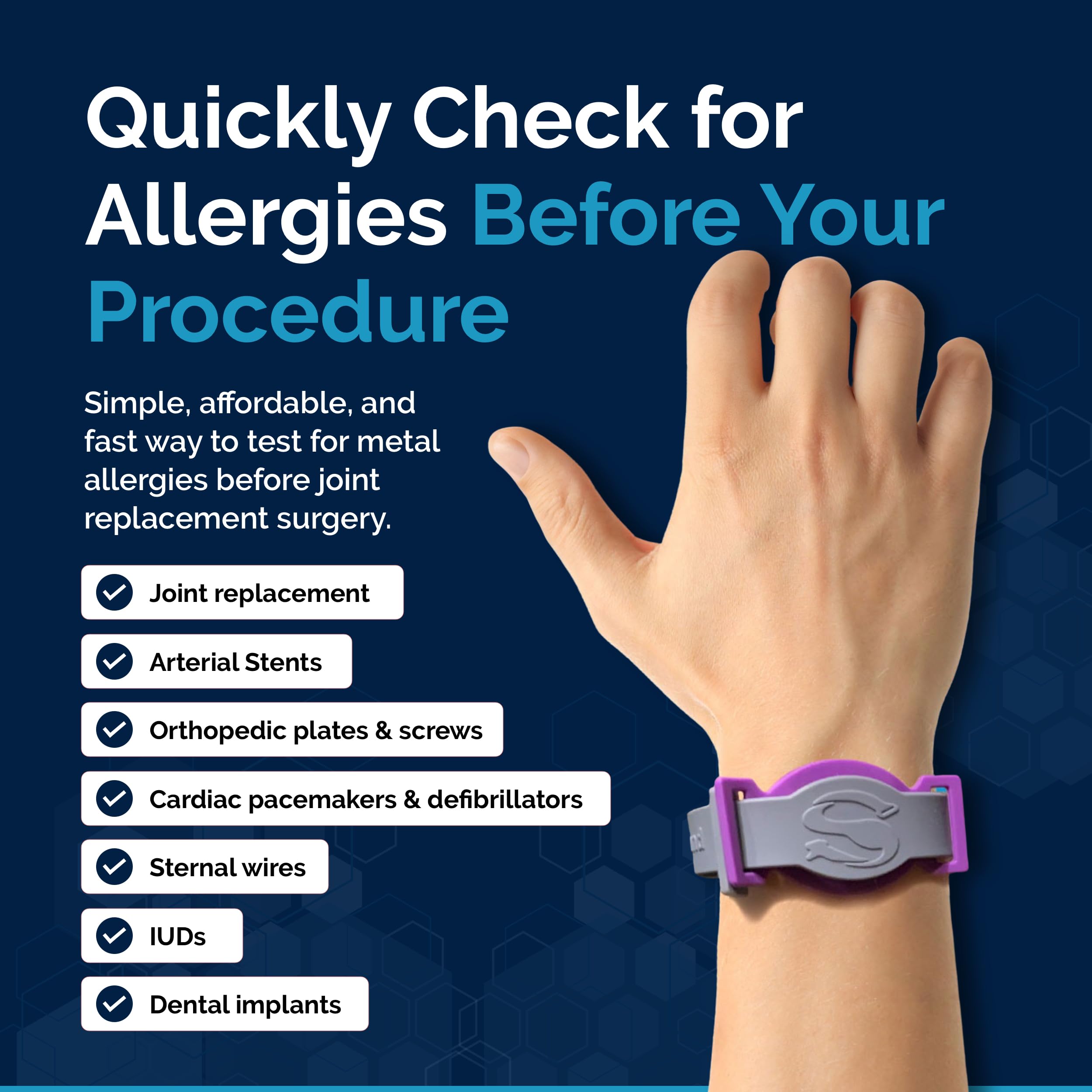 SENSIBAND Metal Allergy Test Band β Test at Home or Anywhere - Tests for Common Metals Used in Piercings & Jewelry - See Your Own Results - Order 3 Weeks Before Surgery.β¦ (Copper)